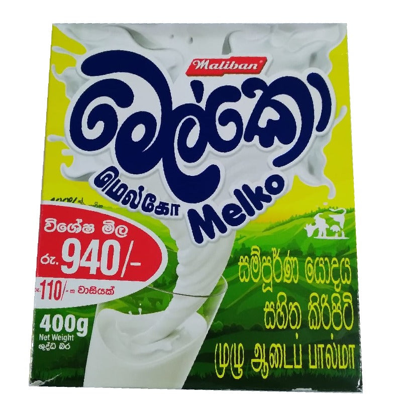 Maliban Melko Full Cream Milk Powder - 400g – SUN ONLINE