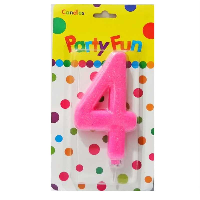 Large Number Candle 4 Pink – SUN ONLINE