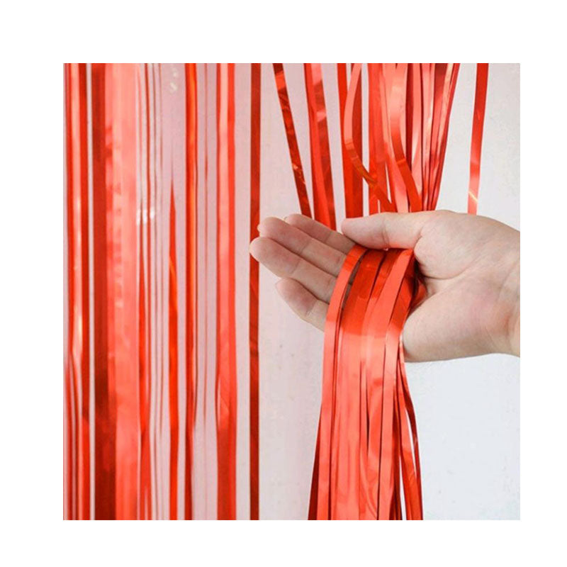 2m x 1m Metallic Foil Fringe Curtain - Red – SUN ONLINE